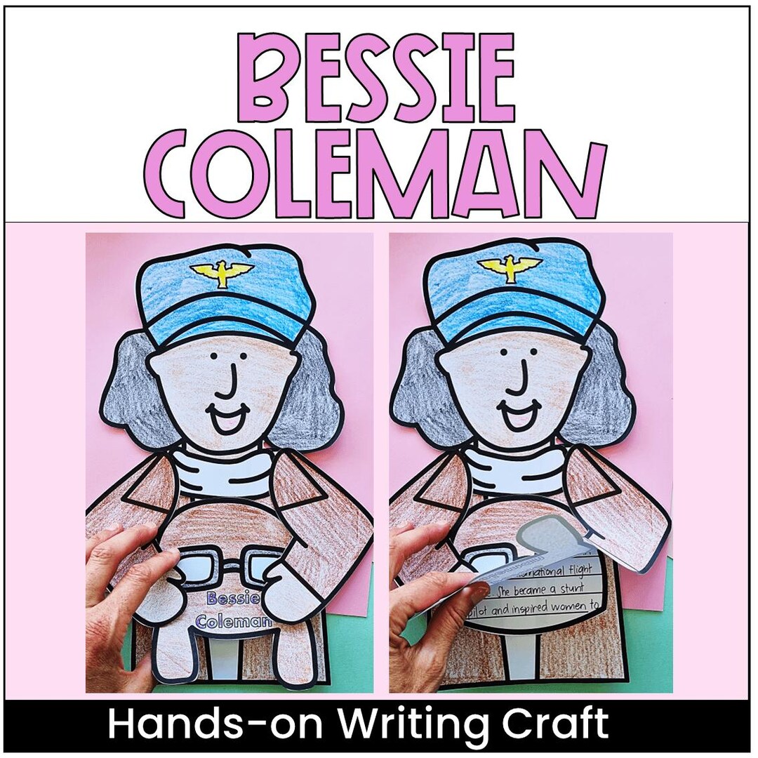 Bessie Coleman Writing Craft Activity Women's History Black History ...