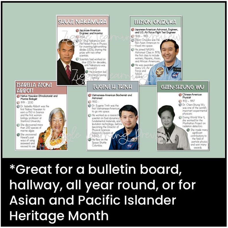 Asian American Pacific Islander Heritage Month STEM Posters, Scientists ...