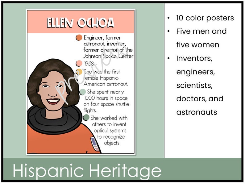 Hispanic Americans STEM Posters Inventors, Scientists, Astronauts ...