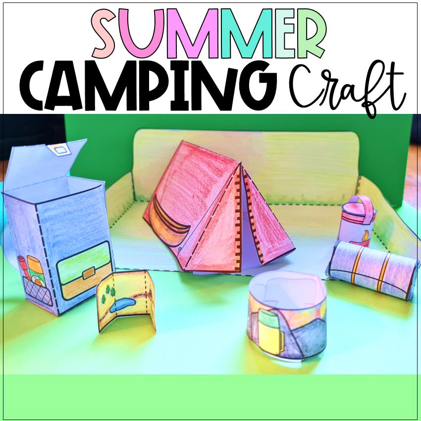 Printable Camp Craft Template, Camping Theme Activities, Summer Camping ...