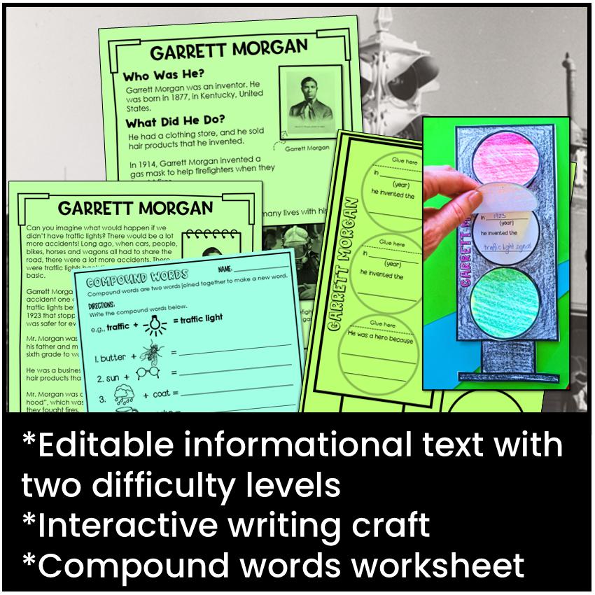 Garrett Morgan Activity Pack, Crafts, Reading, Timeline, Graphic ...