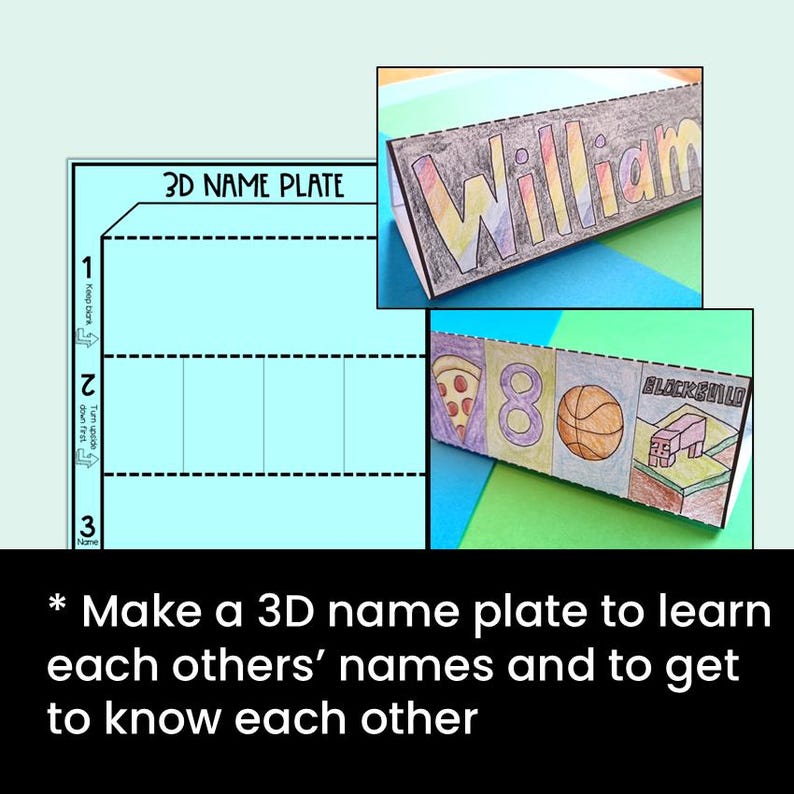 Back to School All About Me 3D Name Plate Editable Printable Classroom ...