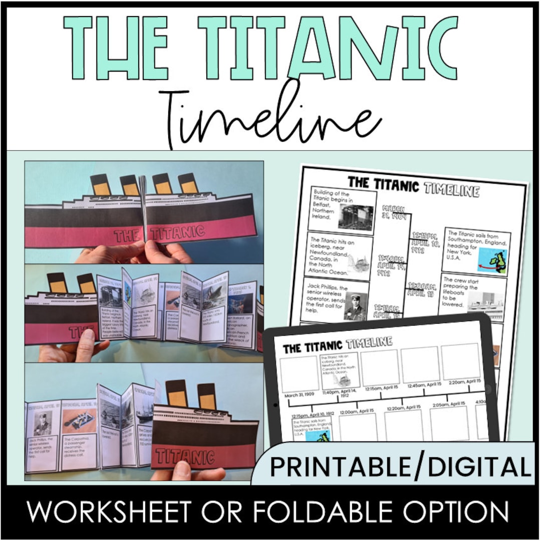 Titanic Timeline Foldable Activity, Worksheet, Homeschool, Classroom ...