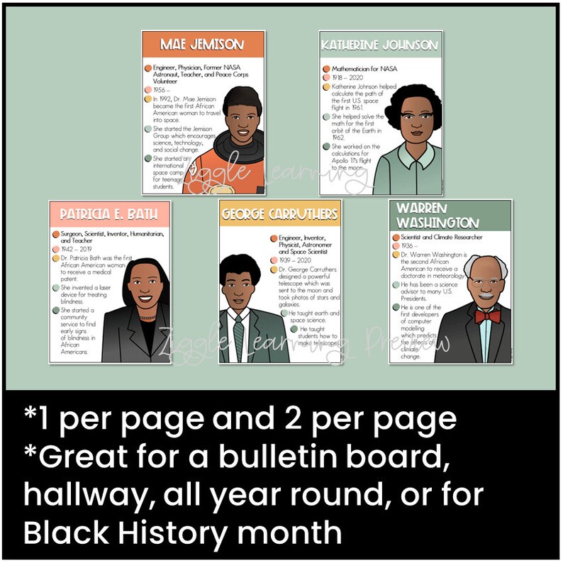 Printable Black History Month Posters, African Americans STEM Careers ...