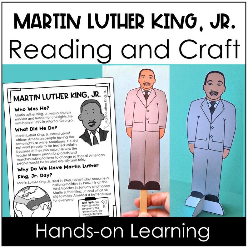 Martin Luther King Jr Reading Informational Text and Craft Printable ...