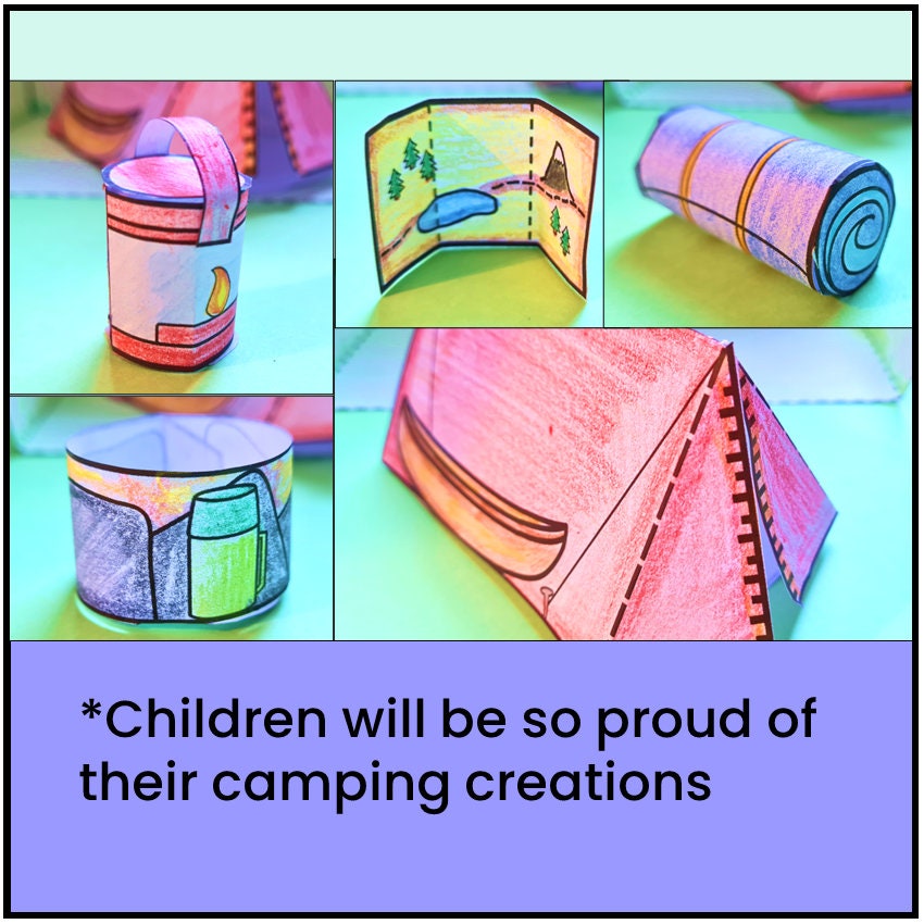 Printable Camp Craft Template, Camping Theme Activities, Summer Camping ...