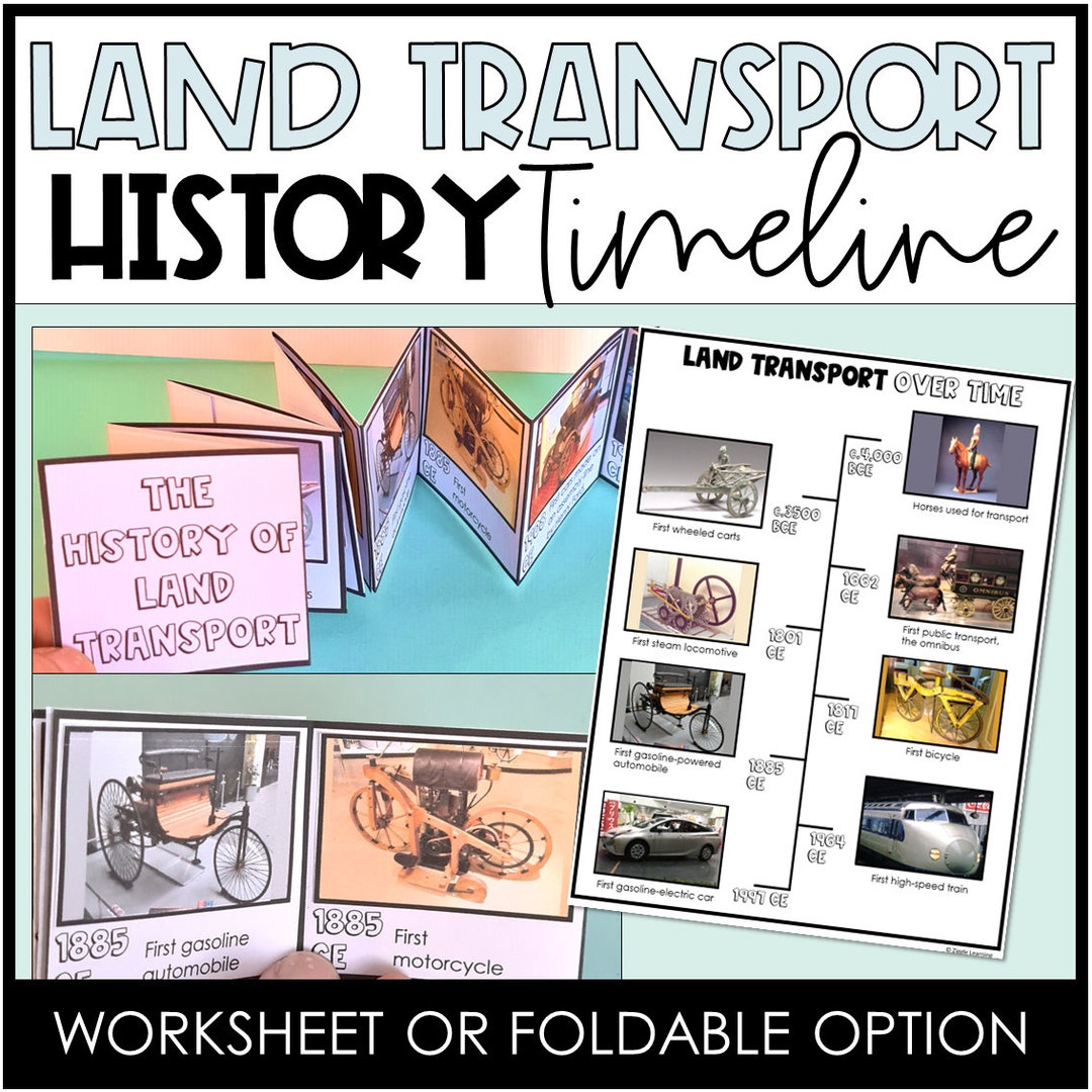 History Land Transport Timeline, Printable Worksheet, Interactive ...