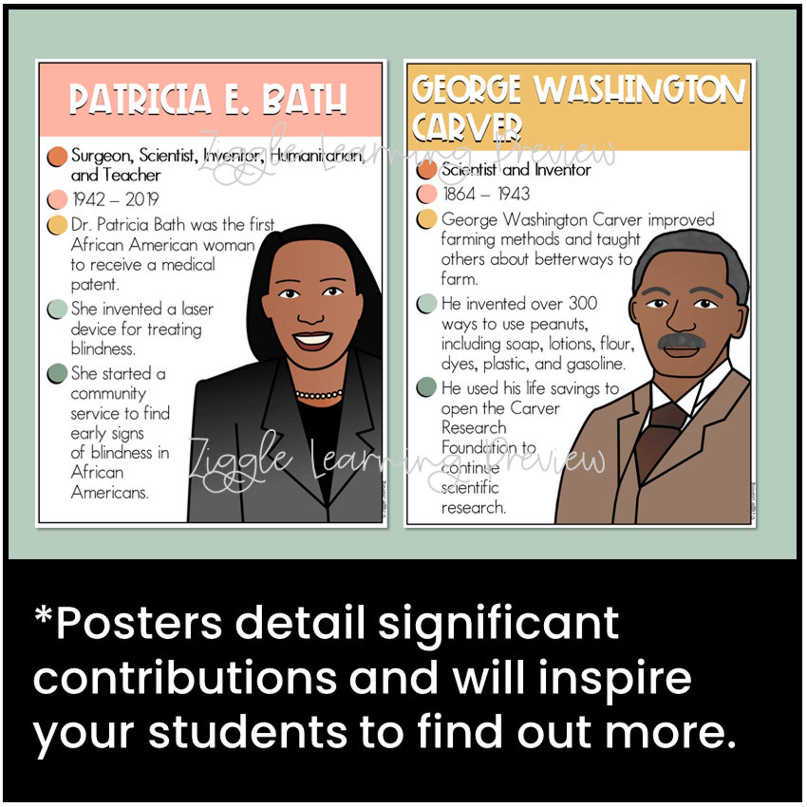 Printable Black History Month Posters, African Americans STEM Careers ...