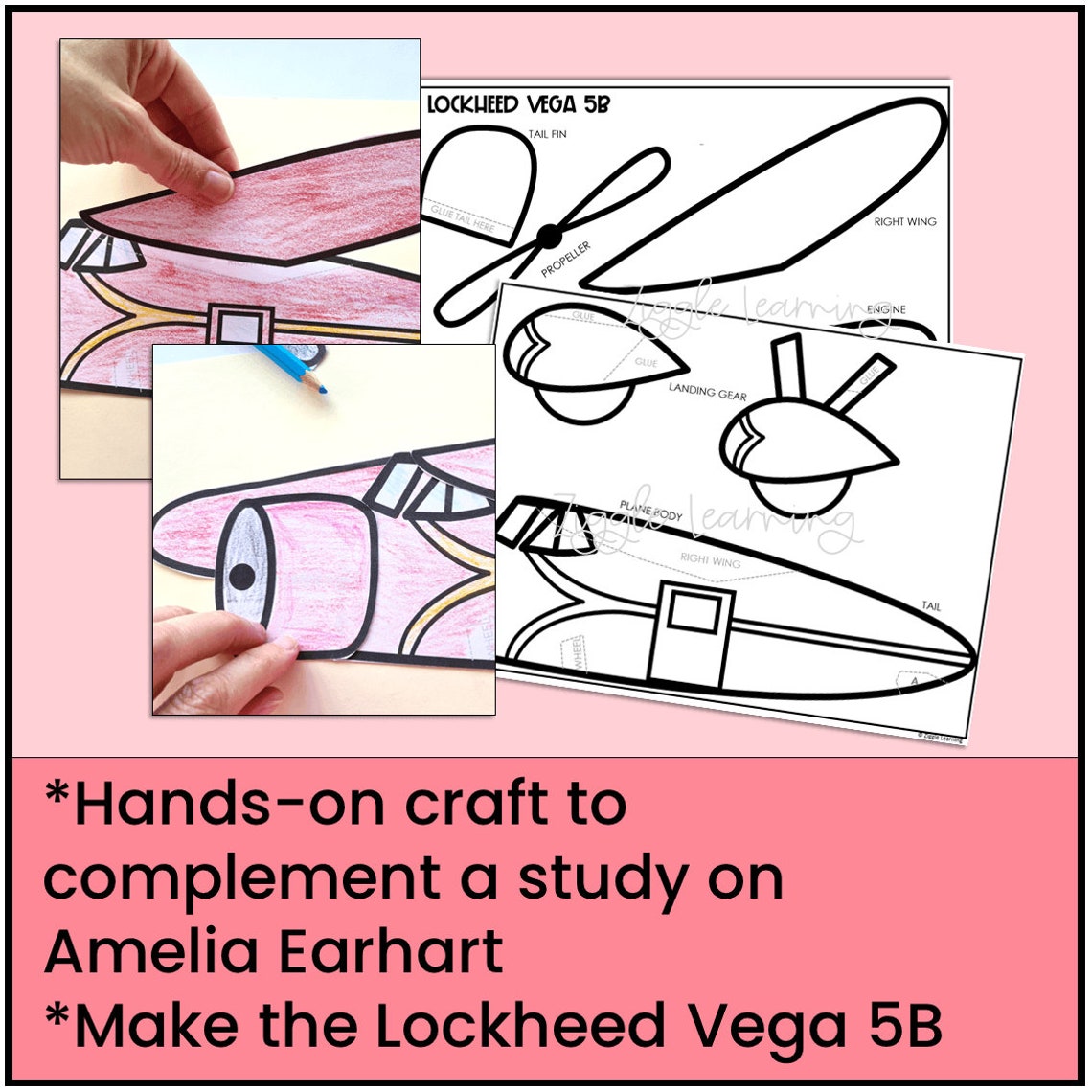 Printable Amelia Earhart Craft, Airplane, Aeroplane, Preschool ...