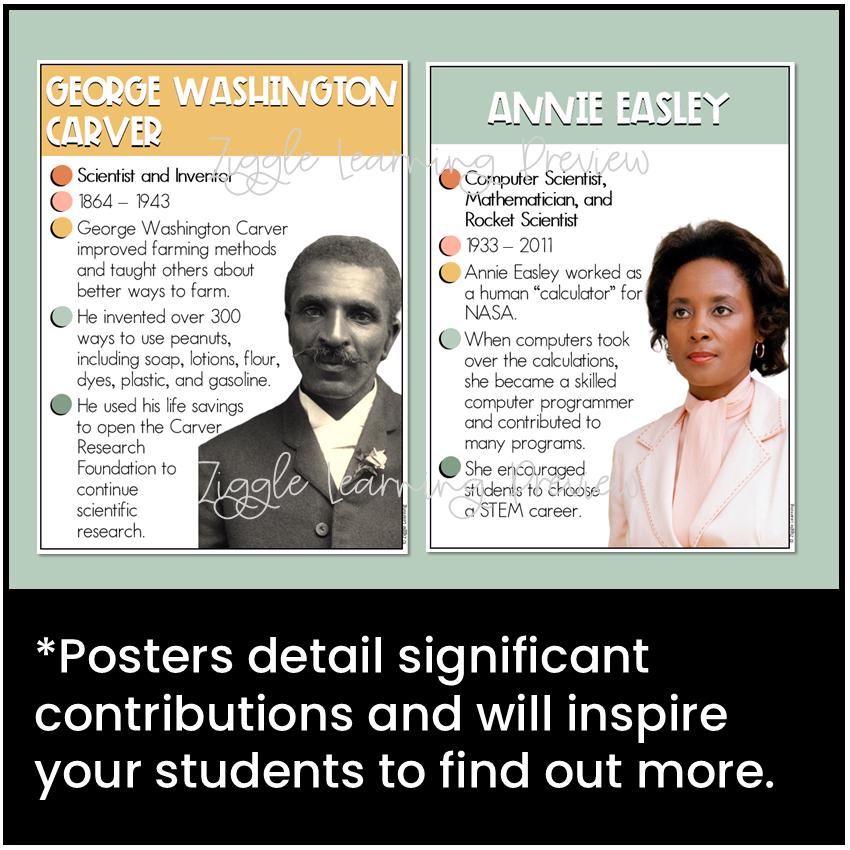 Black History Month STEM Careers Posters Printable Scientists ...