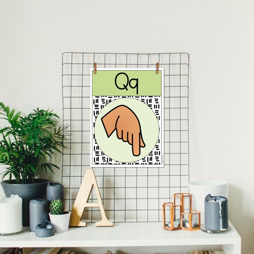 ASL American Sign Language Alphabet Printable Posters Deaf Awareness ...