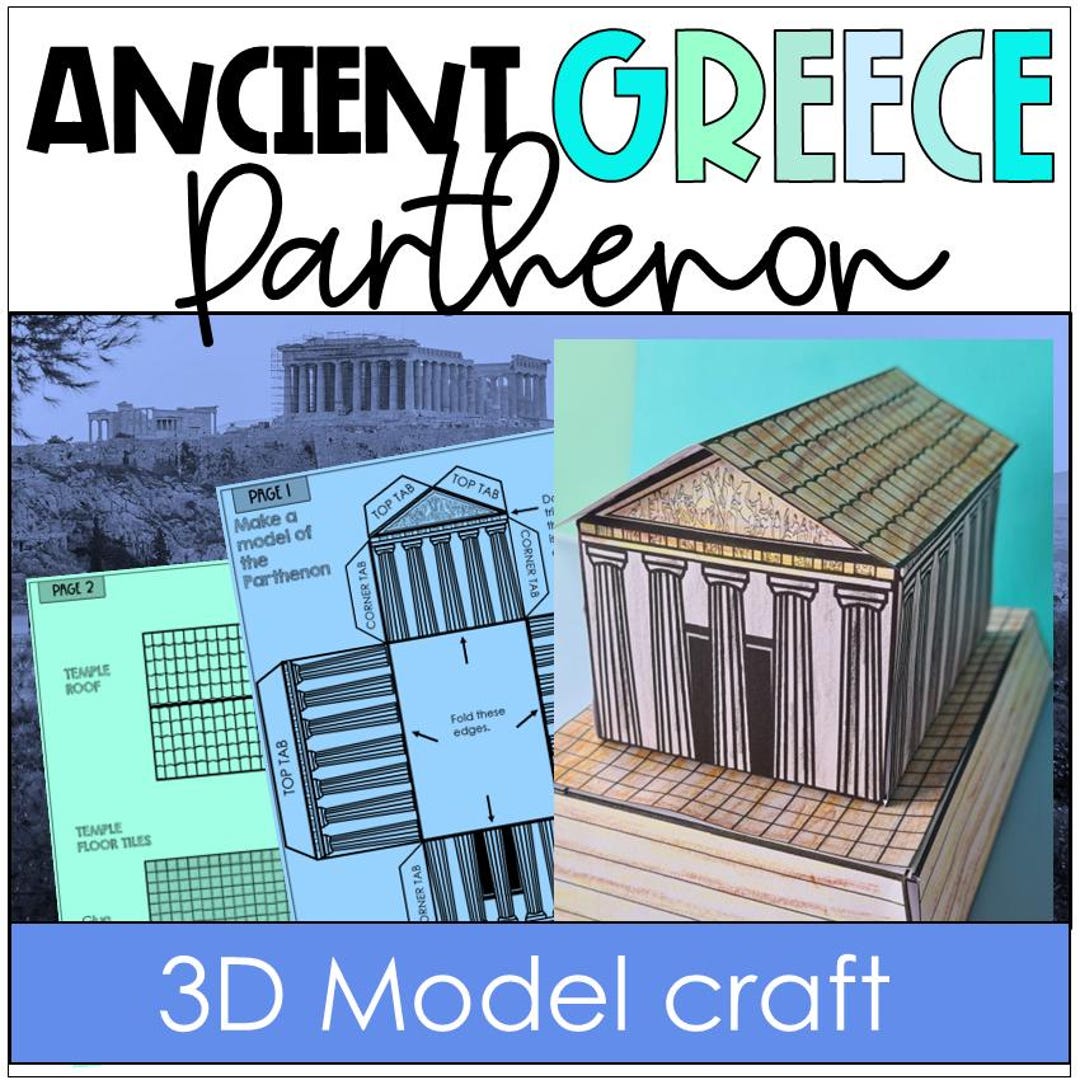 Printable 3D Parthenon Craft, Ancient Greece Parthenon Model, Classroom, Homeschool, Ancient ...