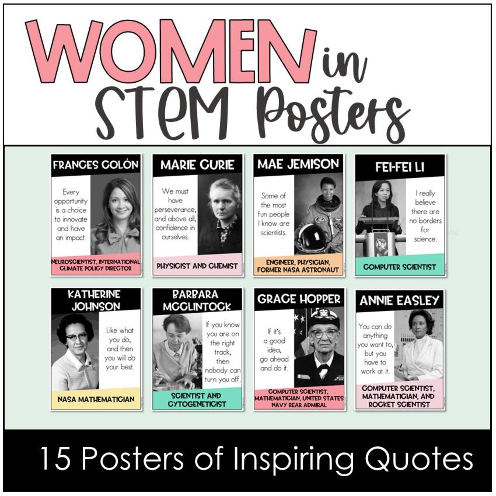 Women's History Month STEM Careers Mathematicians Scientists Engineers ...