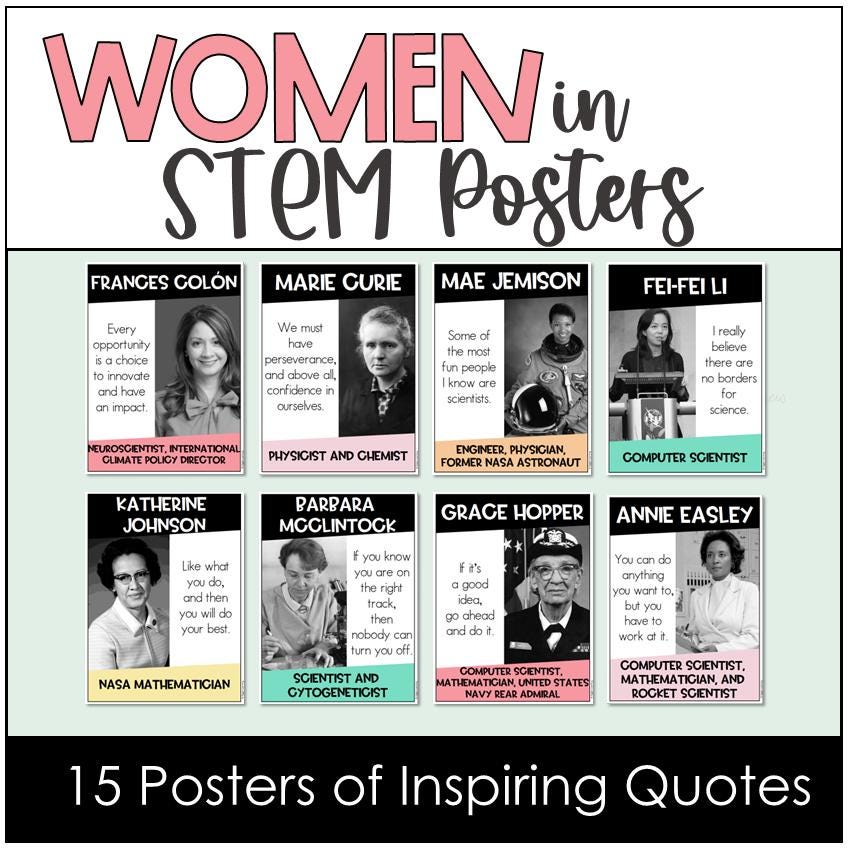 Women's History Month STEM Careers Mathematicians Scientists Engineers ...