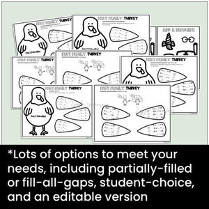 Printable Turkey Fact Families Craft, Thanksgiving Fall Math Activity ...