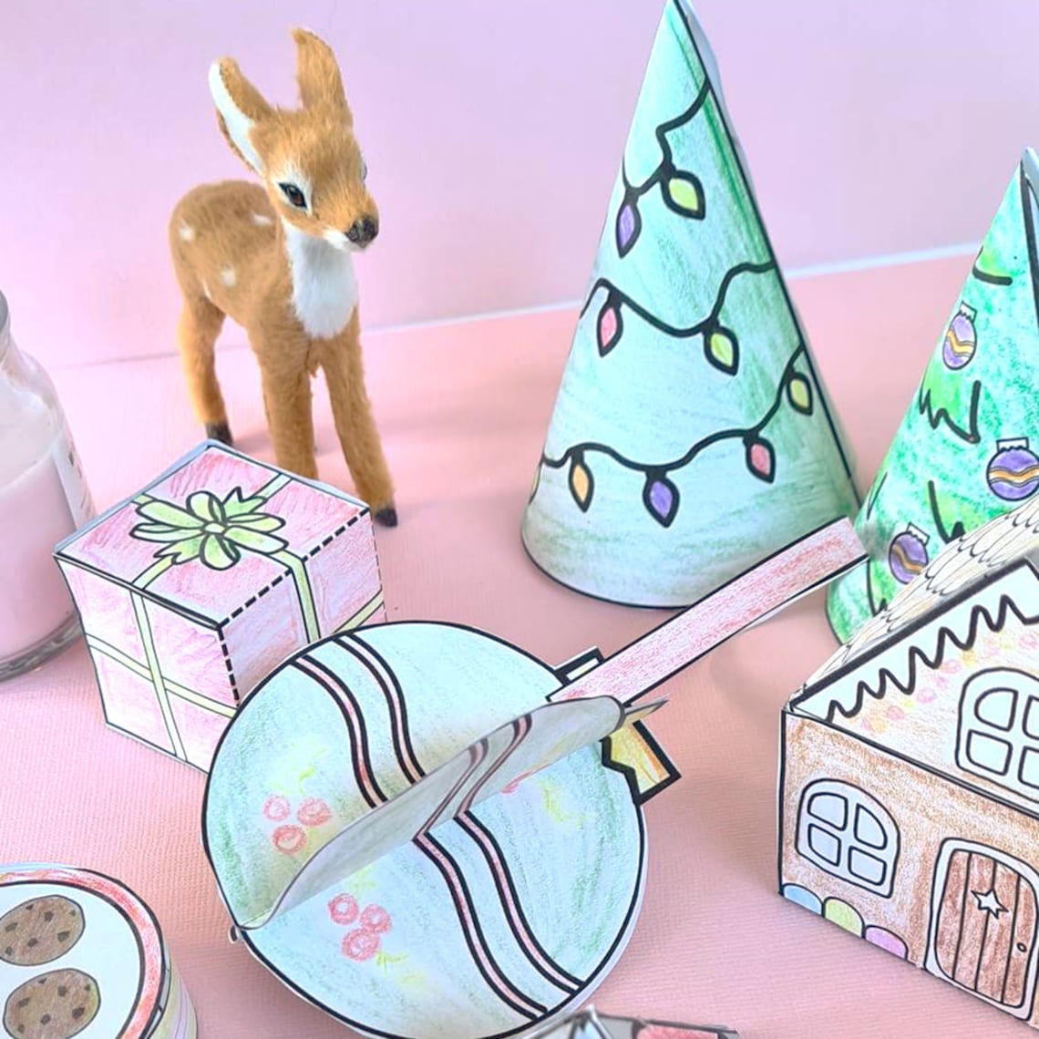 3D Shapes, Christmas Crafts, Ornaments, Nets, Christmas Math, Printable ...