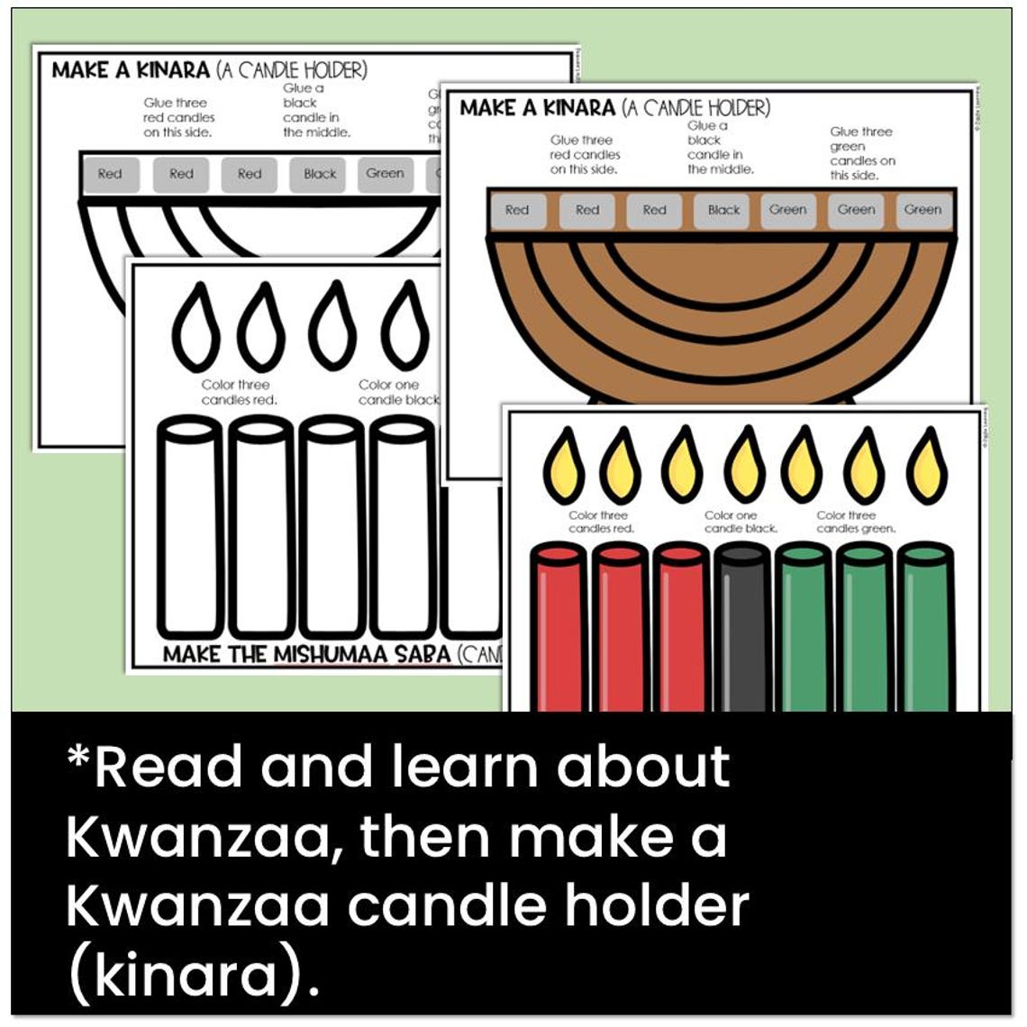 Kwanzaa Kinara Candle Holder Craft Class Library Activity Printable ...