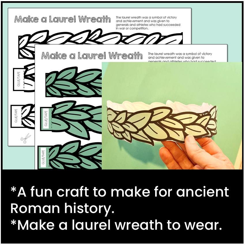 Printable Laurel Wreath Craft, Ancient Rome, Classroom Activity ...
