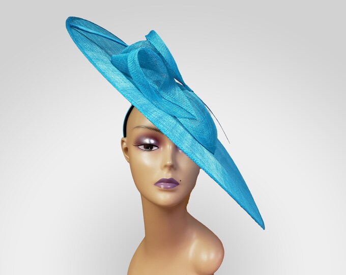 Turquoise Sinamay Saucer Fascinator - Etsy