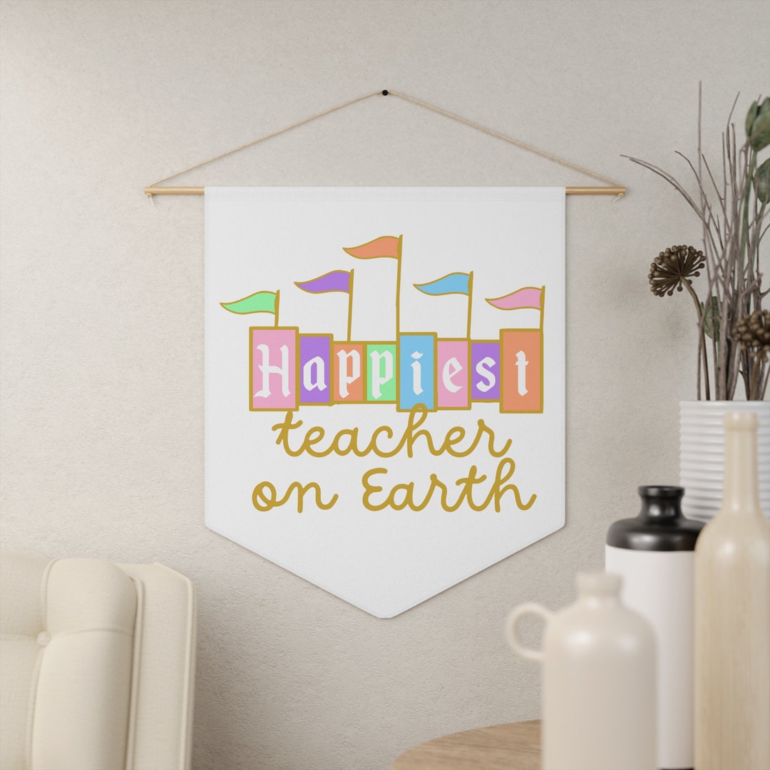 Happiest Teacher on Earth Wall Pennant | Disney Wall Decor | Disney ...