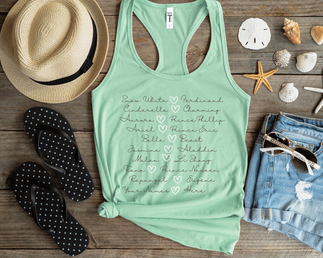 Custom Disney Princess True Love Tank Top Shirt | Personalized Couples ...