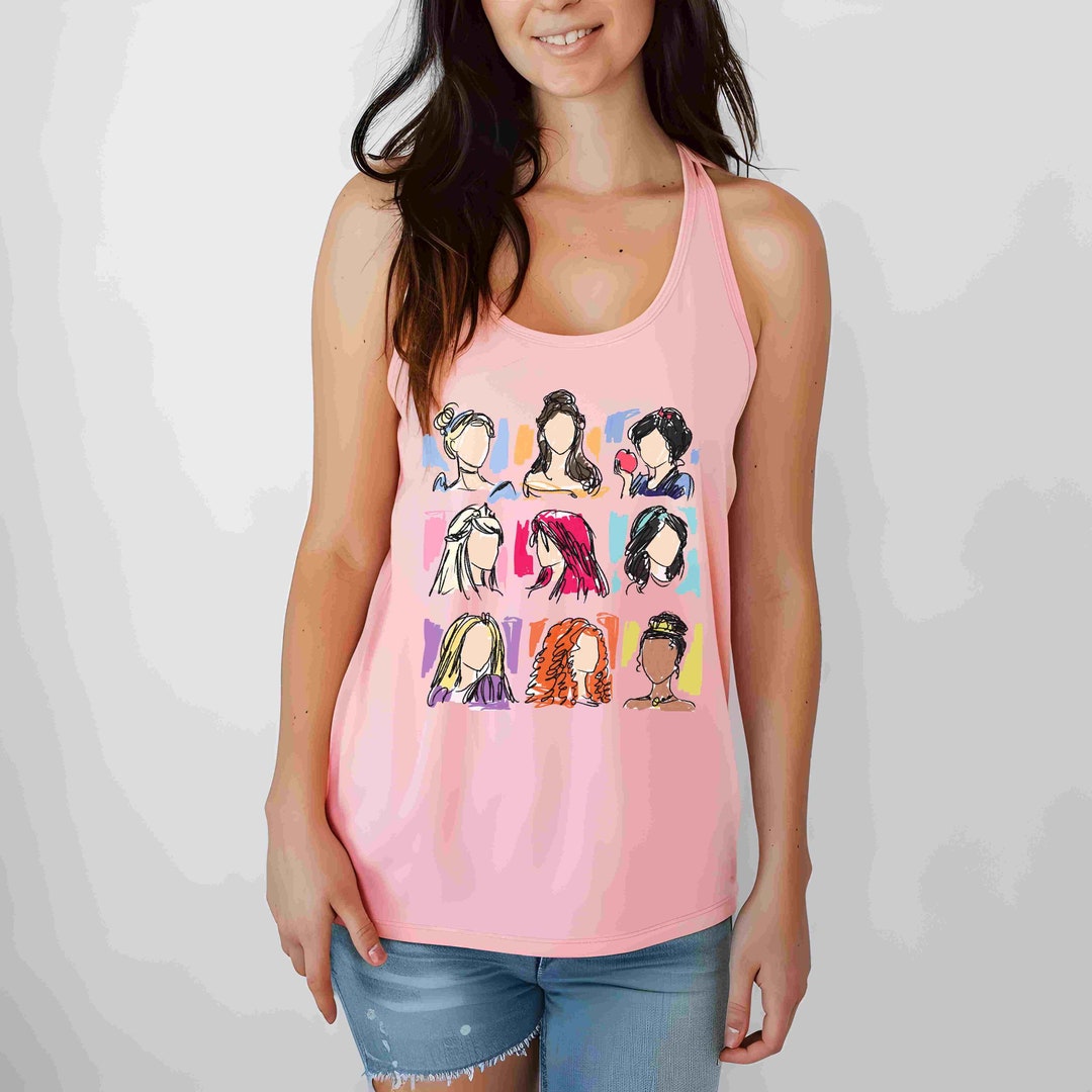 Disney Princess Tank Top Princess Doodle Sleeveless Shirt Disneyworld ...