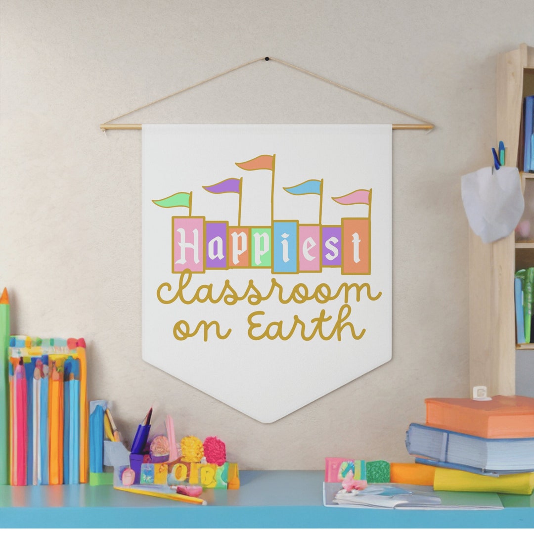 Happiest Classroom on Earth Wall Pennant | Disney Wall Decor | Disney ...