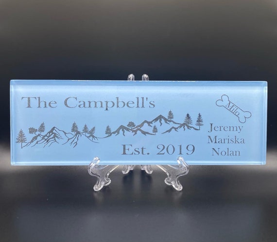 Custom Engraved Glass Plaque Multiple Colors Available - Etsy