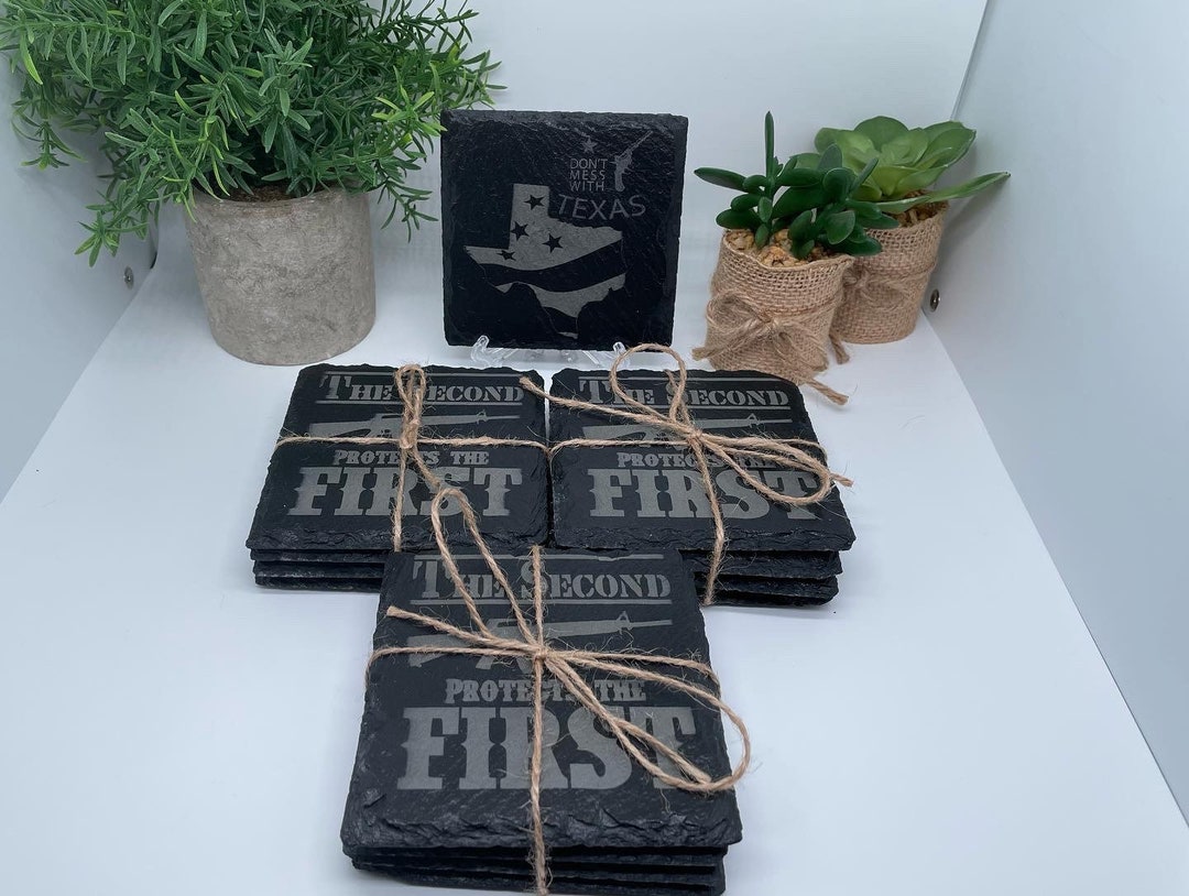 Custom Laser Engraved Slate Coasters - Set of 4 - Etsy