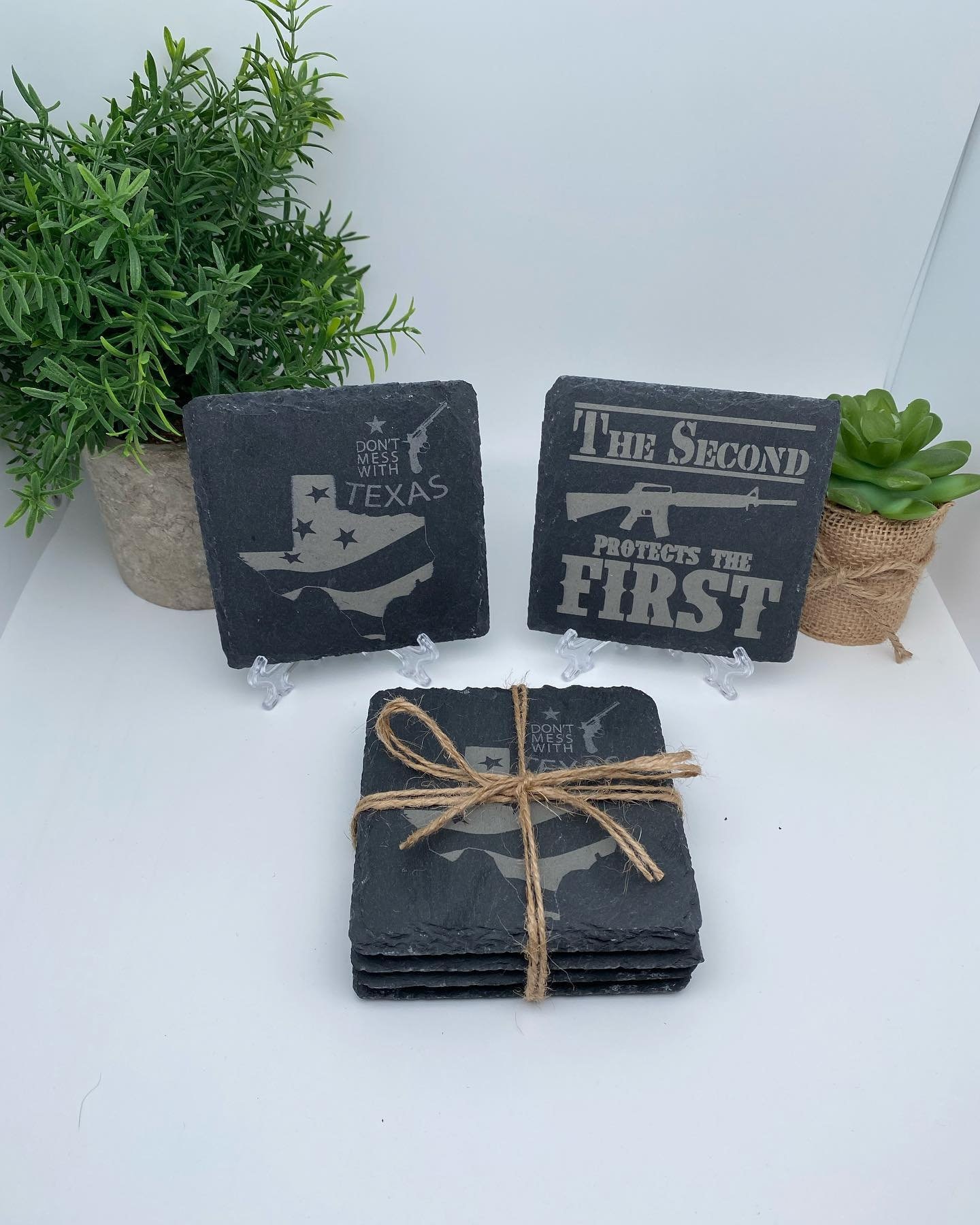 Custom Laser Engraved Slate Coasters Set of 4 - Etsy