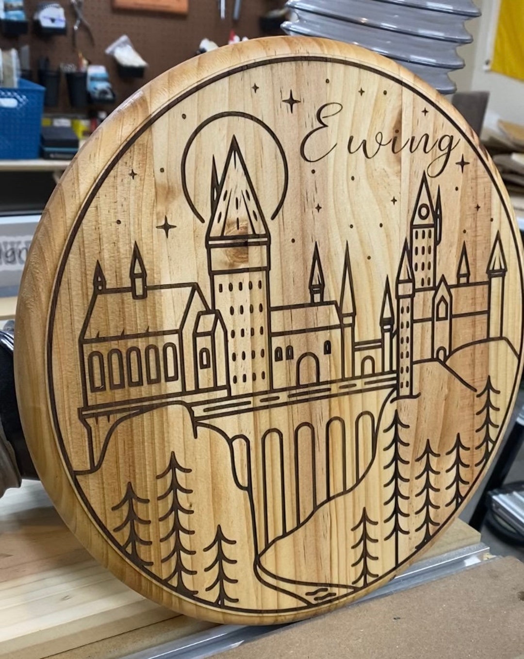 Any Logo or Design | Custom Wood Sign | Personalized Wood Sign | Round ...