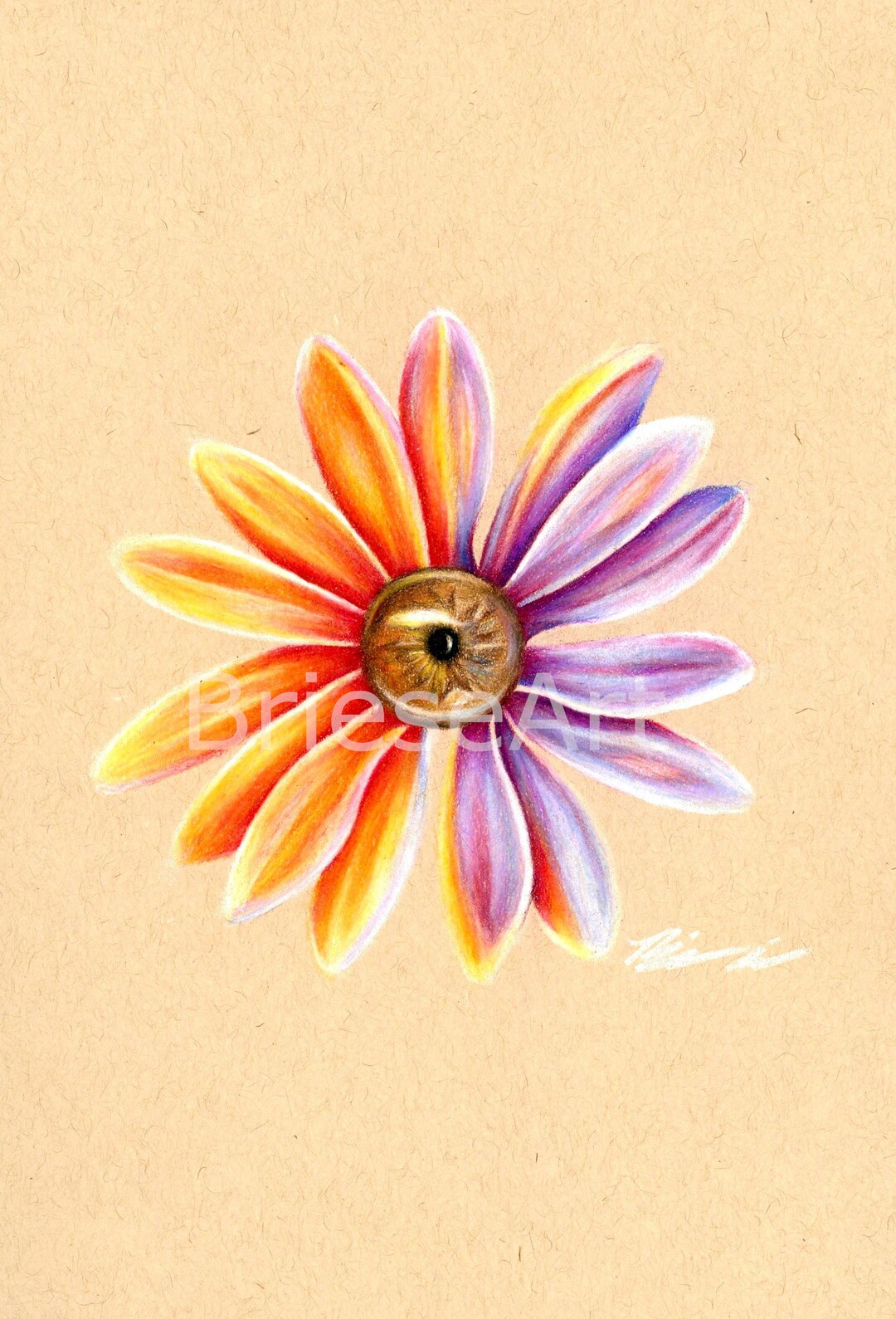 Flower Eye Drawing (instant Download) - Etsy