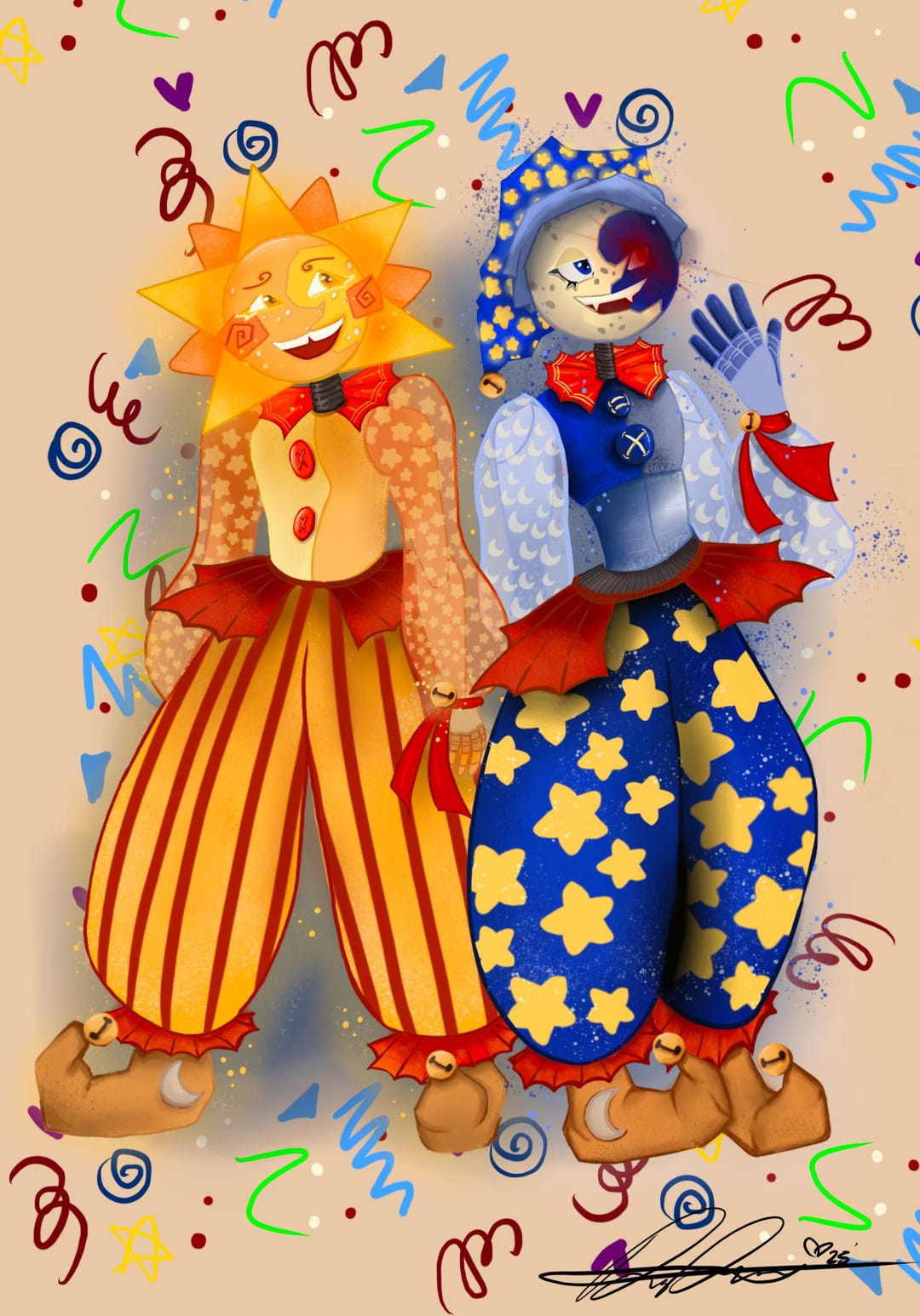 Sun and Moon: "fnaf" (print) - Etsy