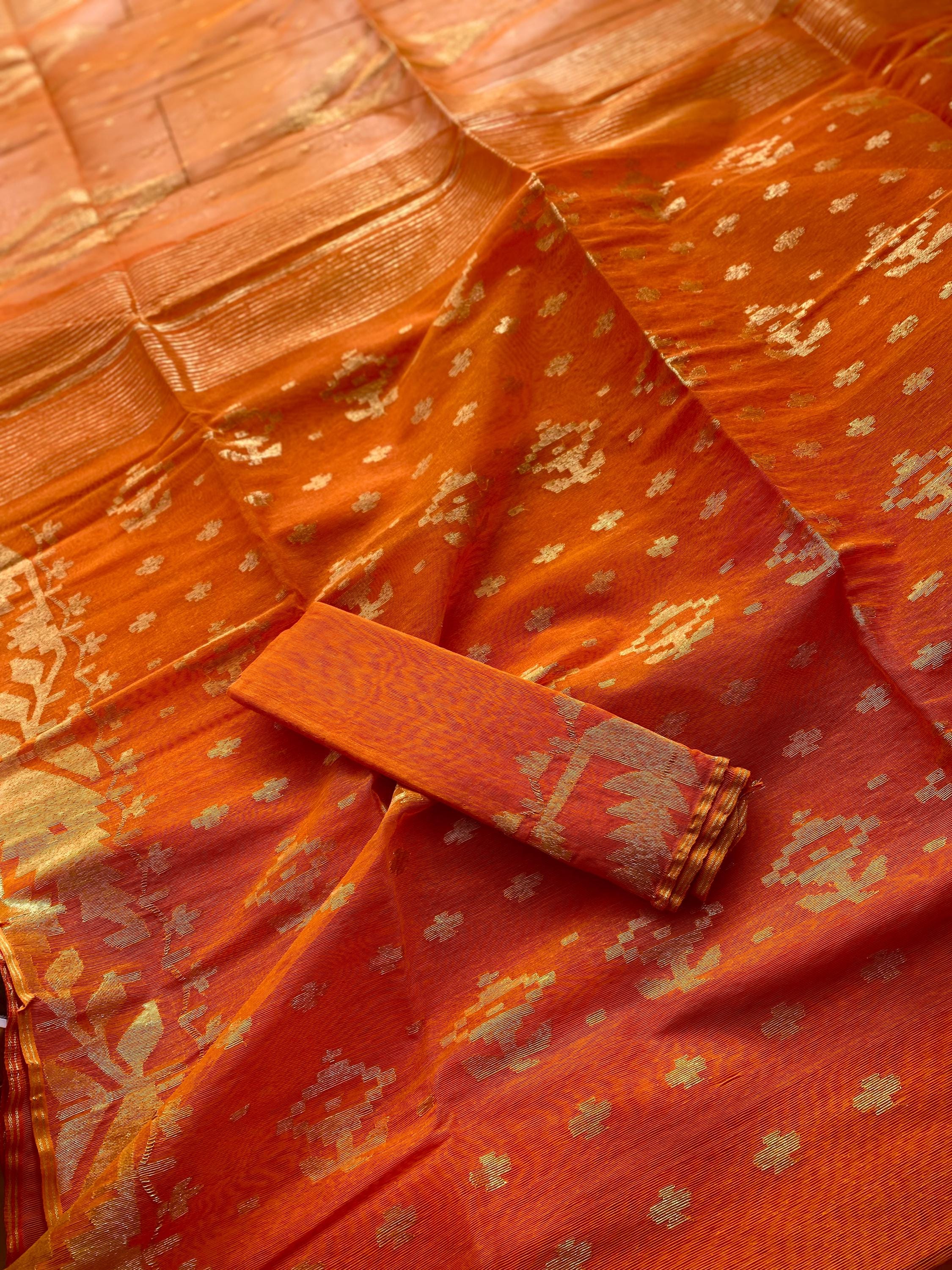 Beautiful and Authentic Bangladeshi Dhakai Half Silk Jamdani Saree ...