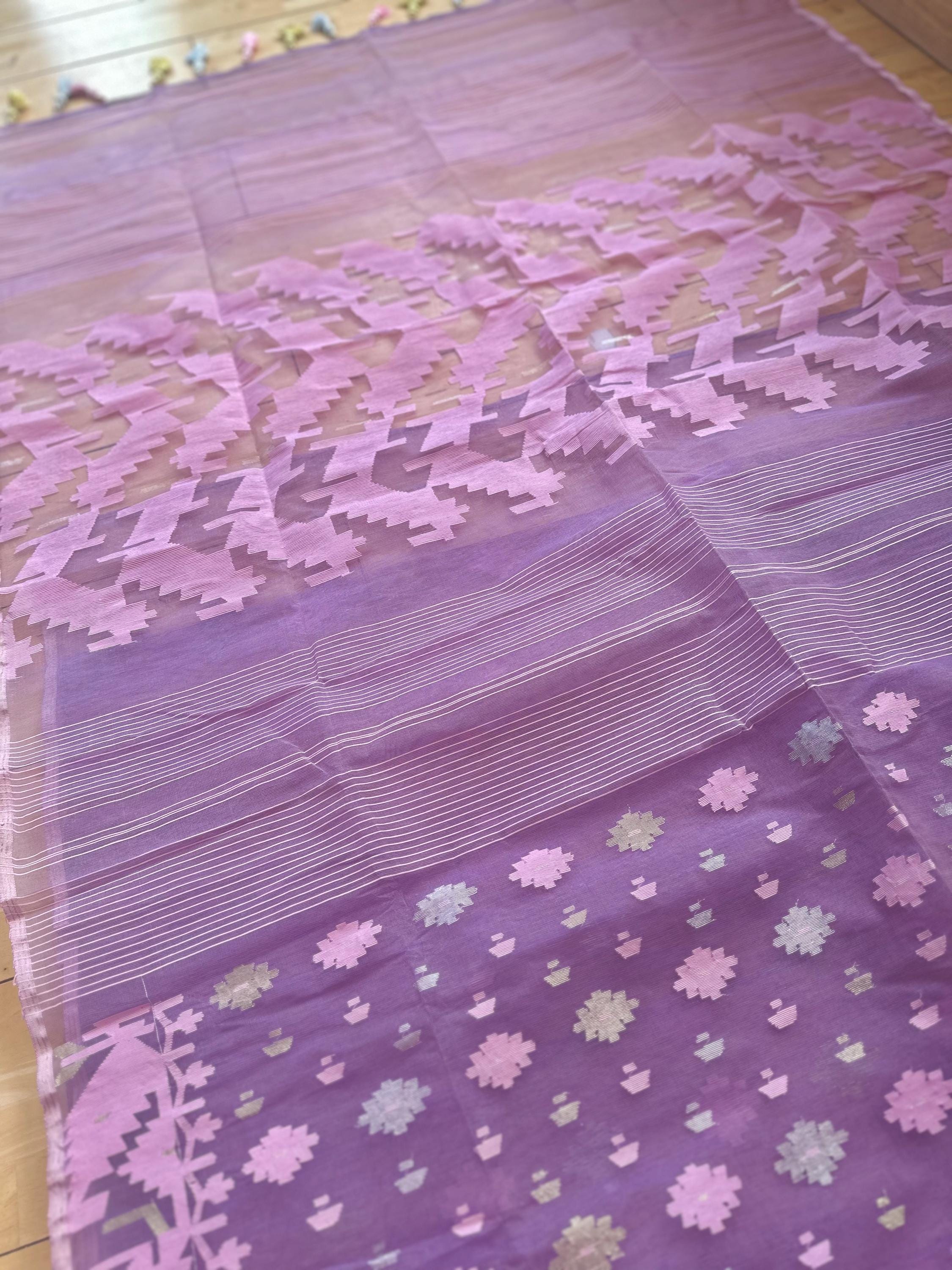 Beautiful and 100% Original Bangladeshi Dhakai Half Silk Jamdani Saree ...