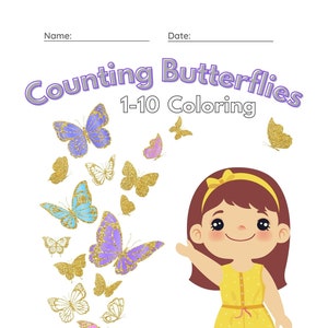 Counting Butterflies 1 -10 Coloring Pages - Etsy