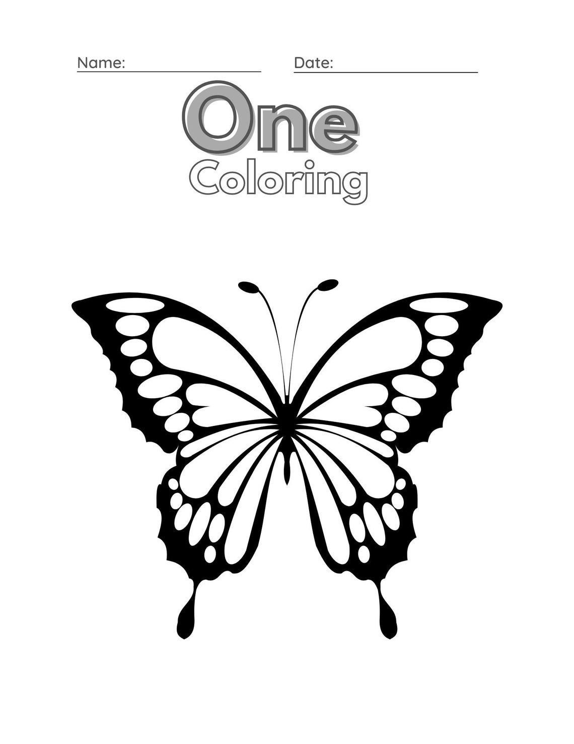 Counting Butterflies 1 -10 Coloring Pages - Etsy