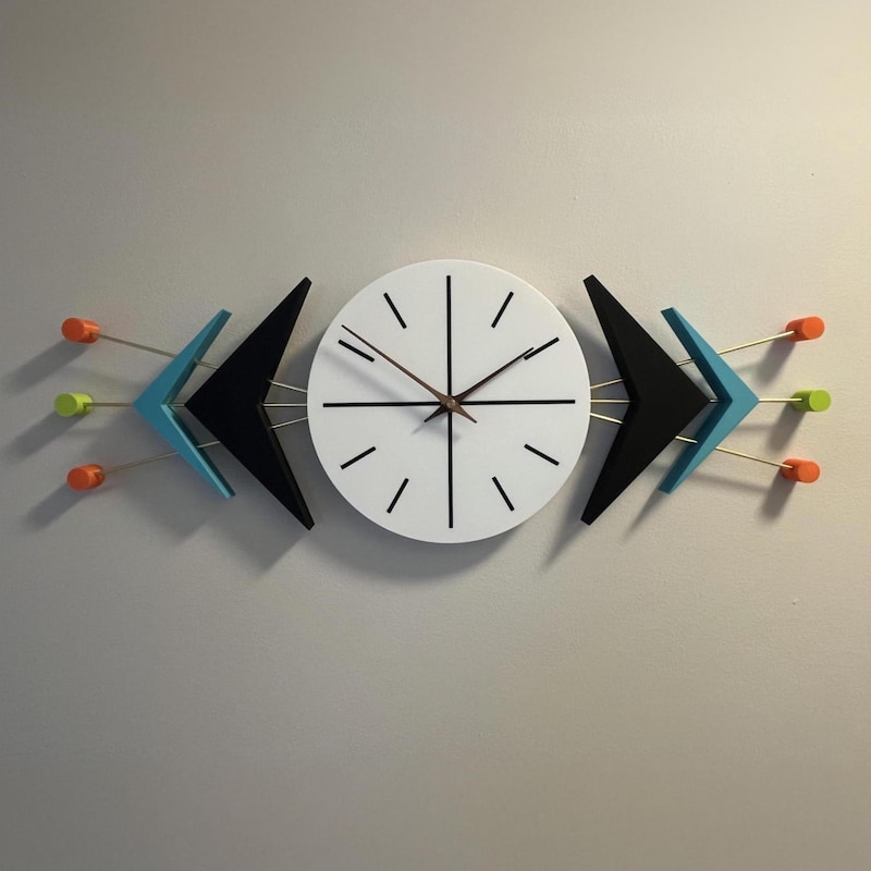 Mid Century Wall Clock - Etsy