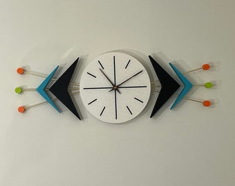 Telechron Electric Wall Clock, Model 2H101, Early 1950s Atomic Mid ...