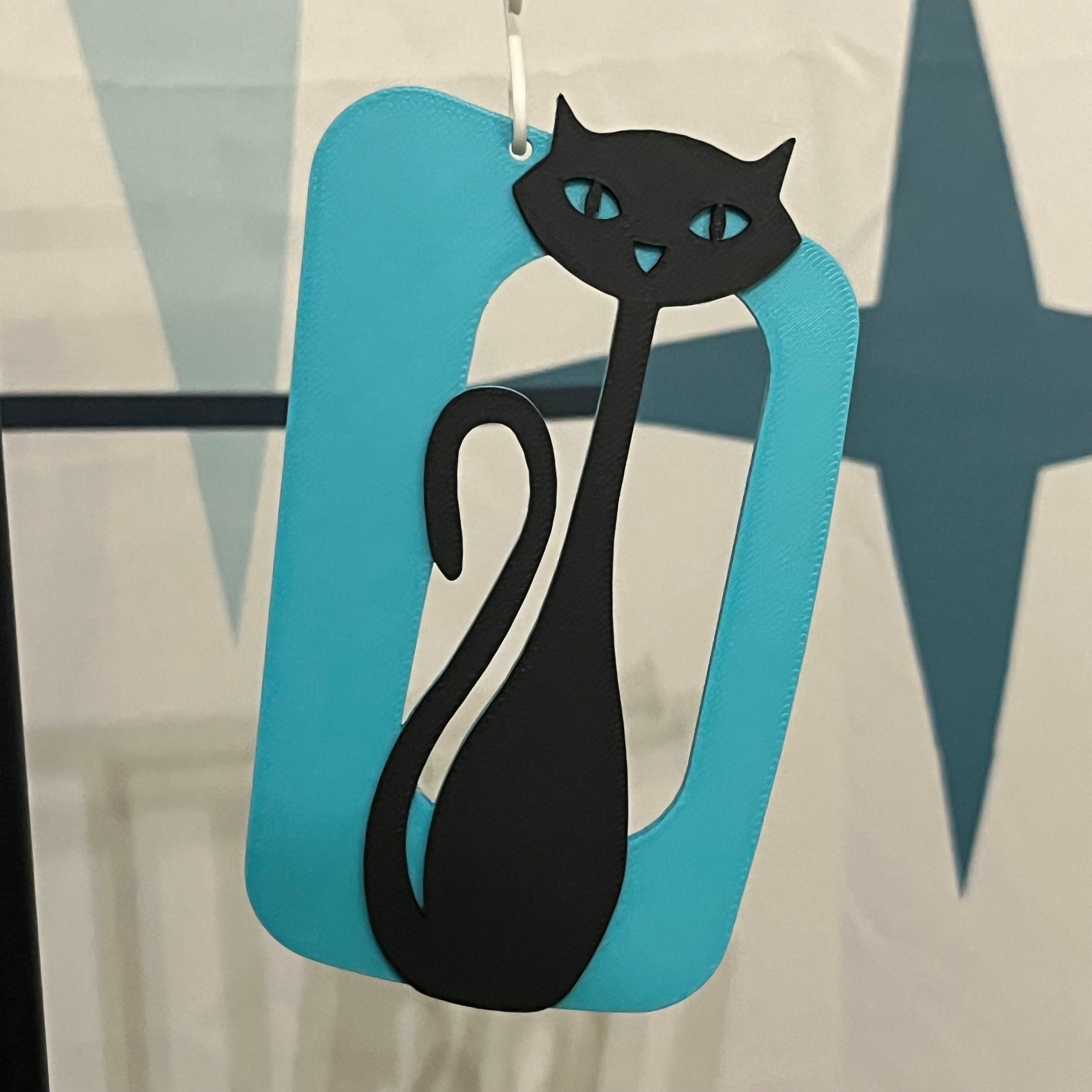 Mid Century Modern Atomic Cat Christmas Ornament - Etsy