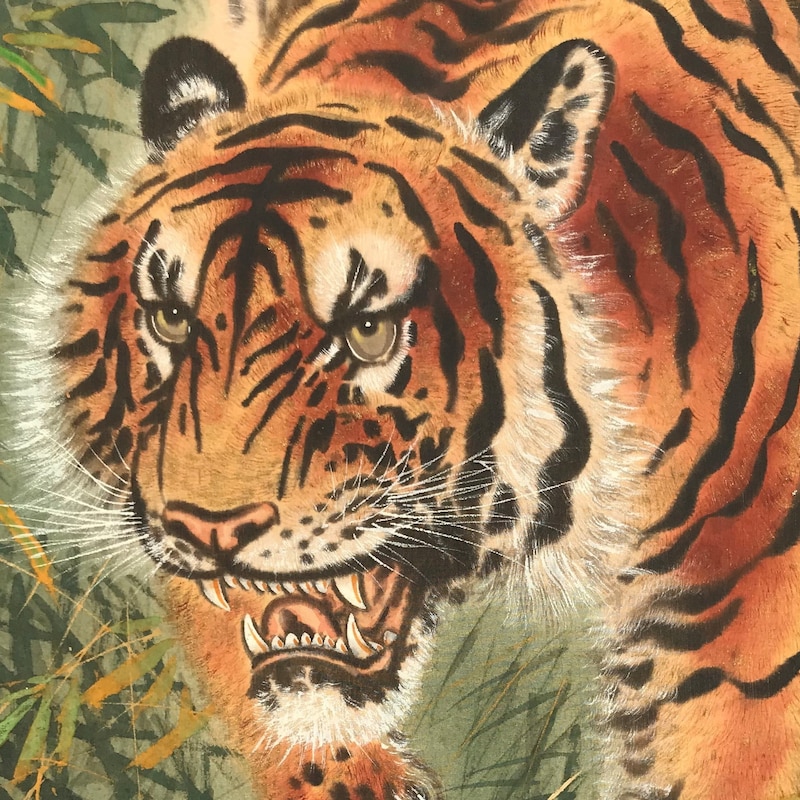 Tiger Silk Painting - Etsy
