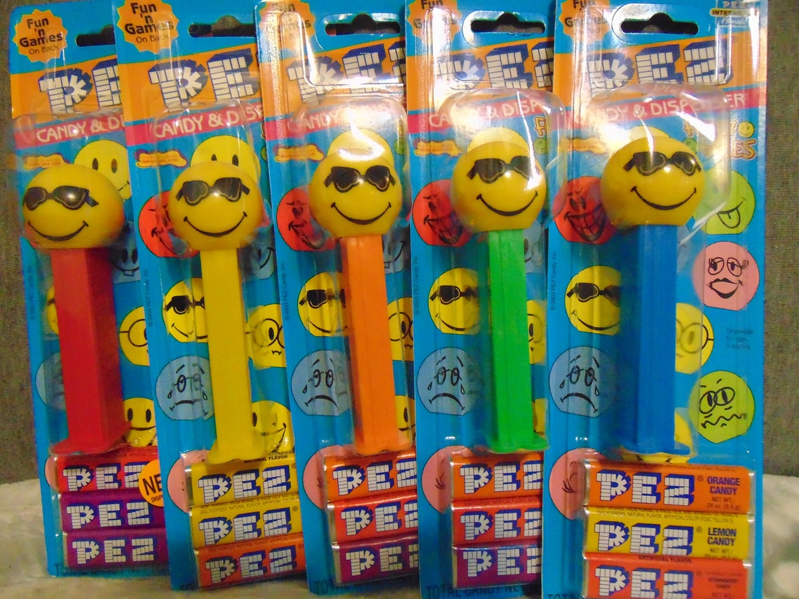 Pez Cool Face Emojis Candy Dispensers Set of 5 - Etsy