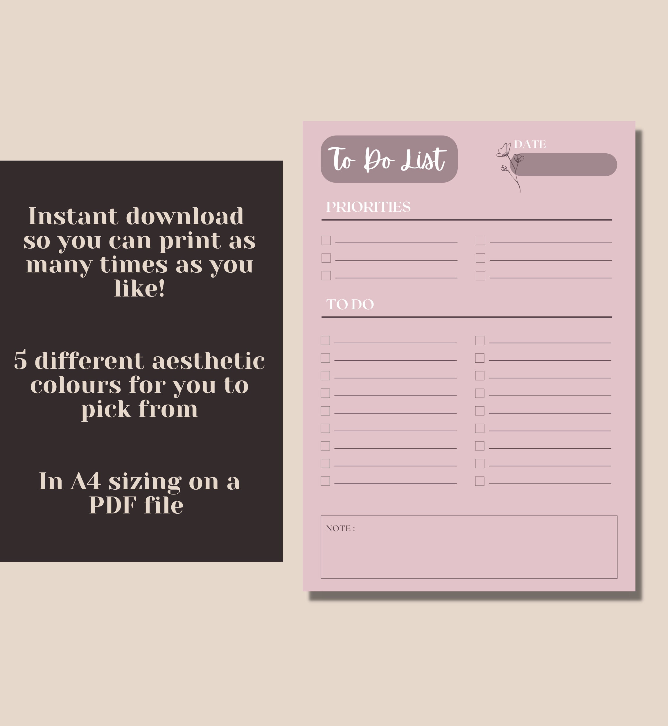 Printable to Do List Daily Planner Weekly Planner Productivity ...