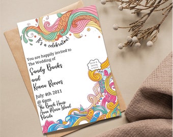 Linen Wedding Invitation - Etsy