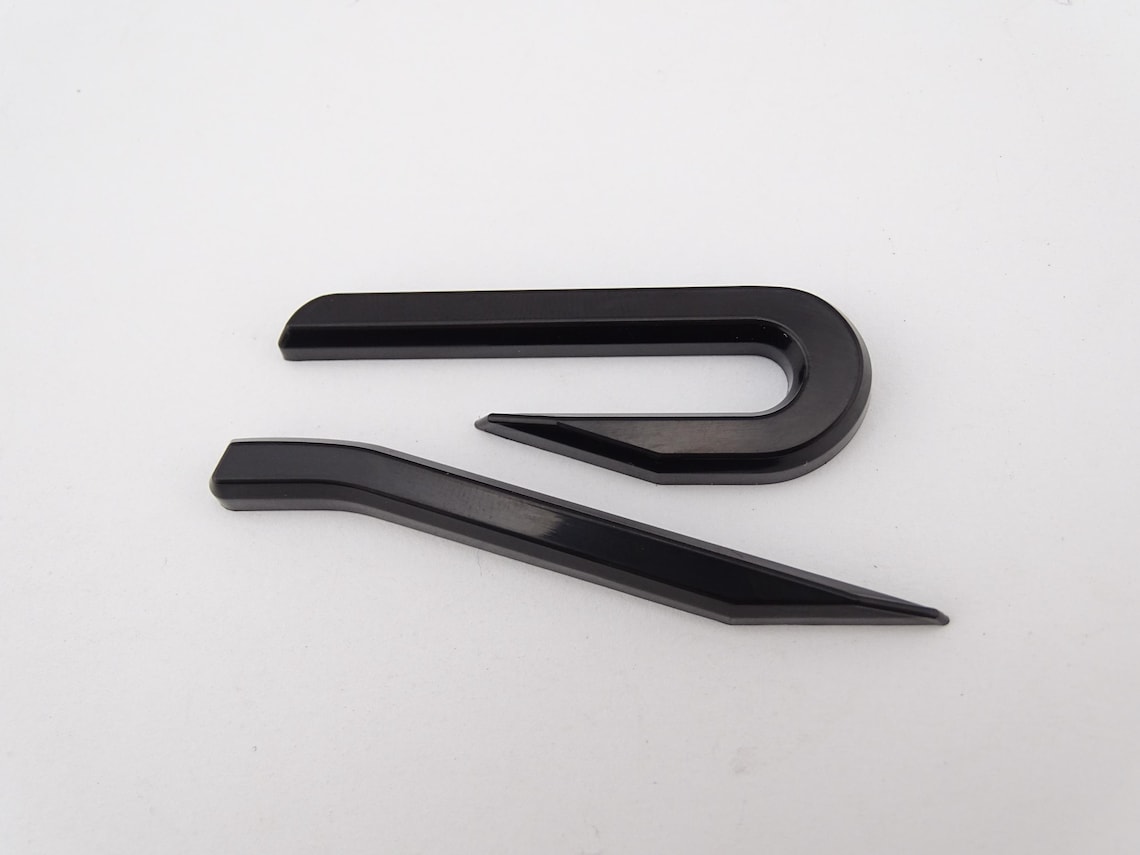 Black R Car Logo Car Door Side Bagde Plastic 3D Auto Sticker Emblem for ...