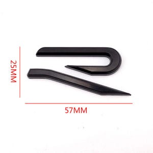 Black R Car Logo Car Door Side Bagde Plastic 3D Auto Sticker Emblem for ...