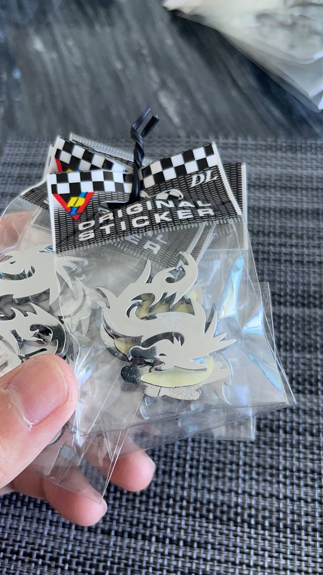 Car Accessory Thick Sticker Dragon - Two Small Sliver Color a Pair Self ...