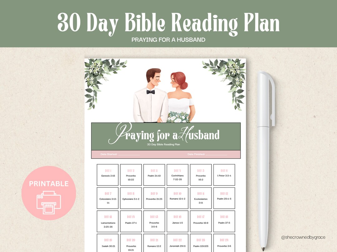Printable Bible Reading Plan, 30 Day Reading Challenge Christian Bible ...