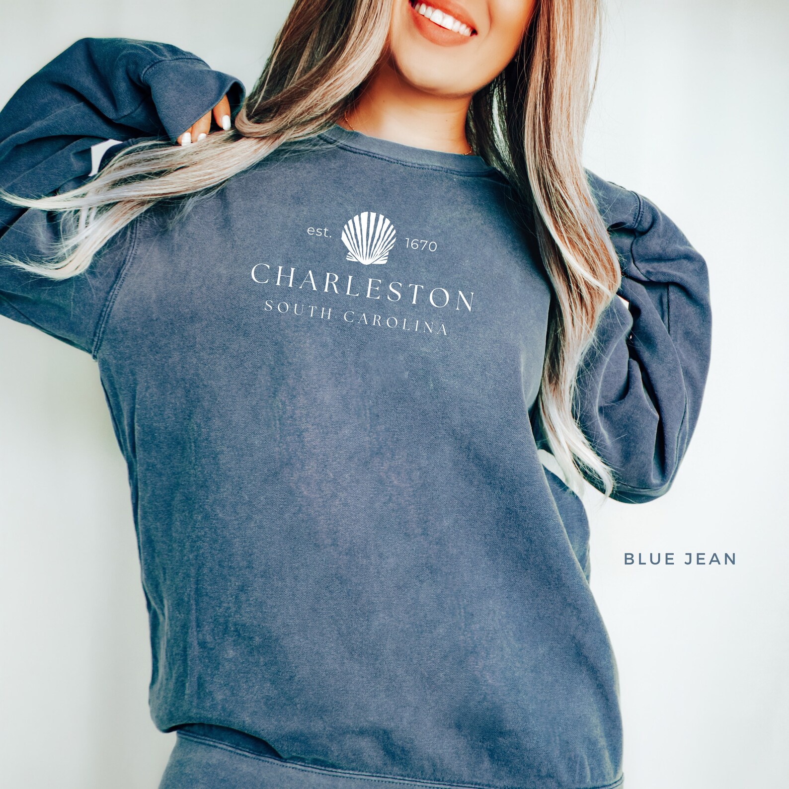 Charleston Comfort Colors Crew Neck Sweatshirt, Coastal Luxury ...