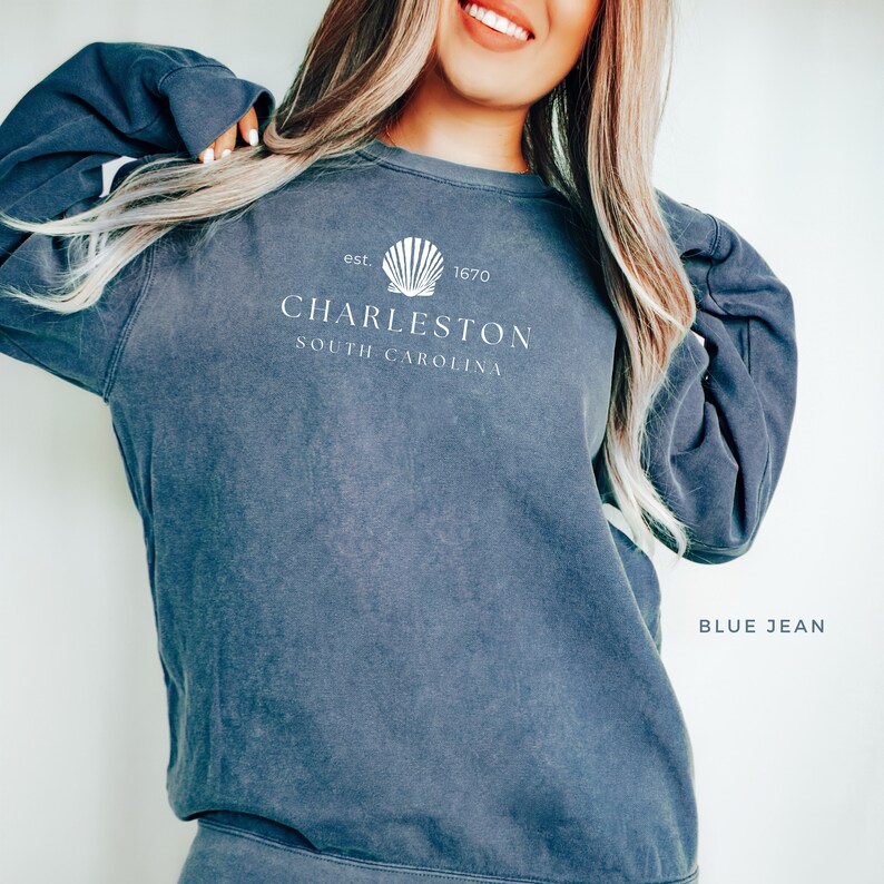 Charleston Comfort Colors Crew Neck Sweatshirt, Coastal Luxury ...